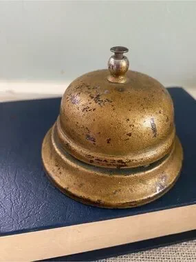 Accents | Vintage Rustic Counter Bell In Aged Gold With Patina | Poshmark